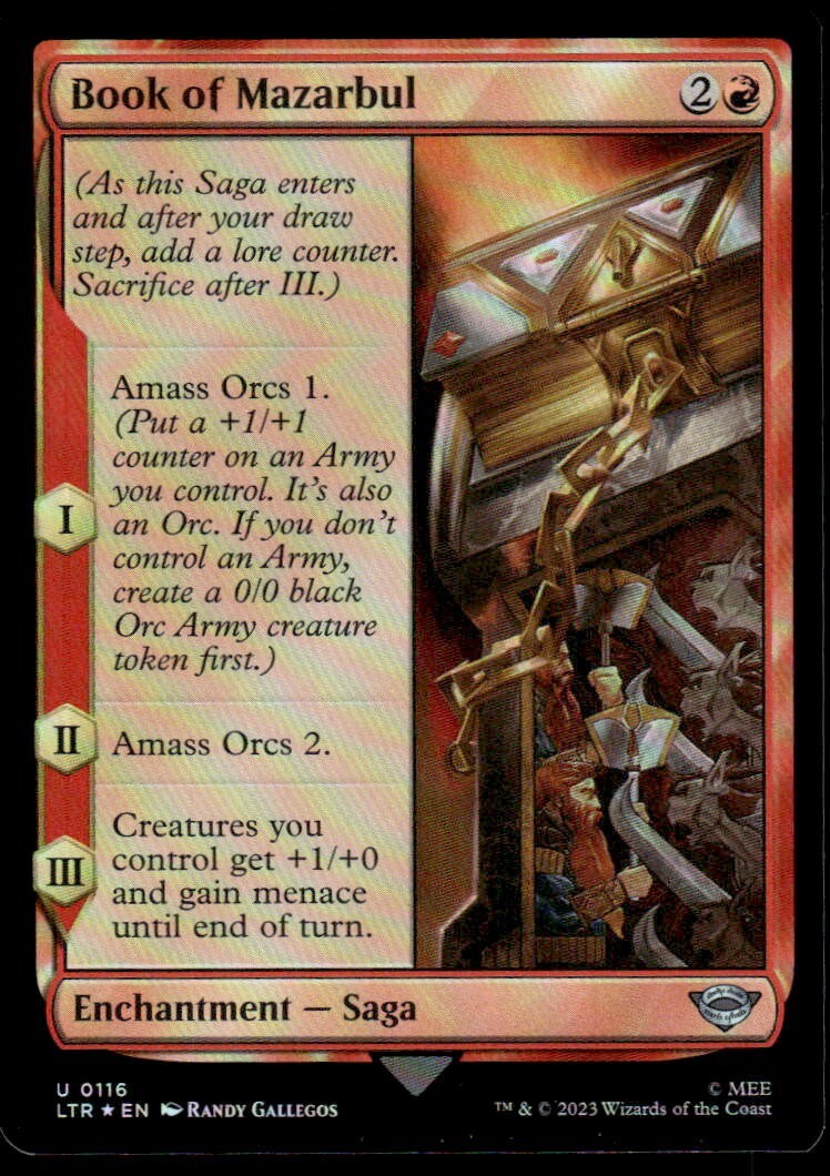 MTG Book of Mazarbul Lord of the Rings (LTR) Uncommon Magic Card #0116 ...