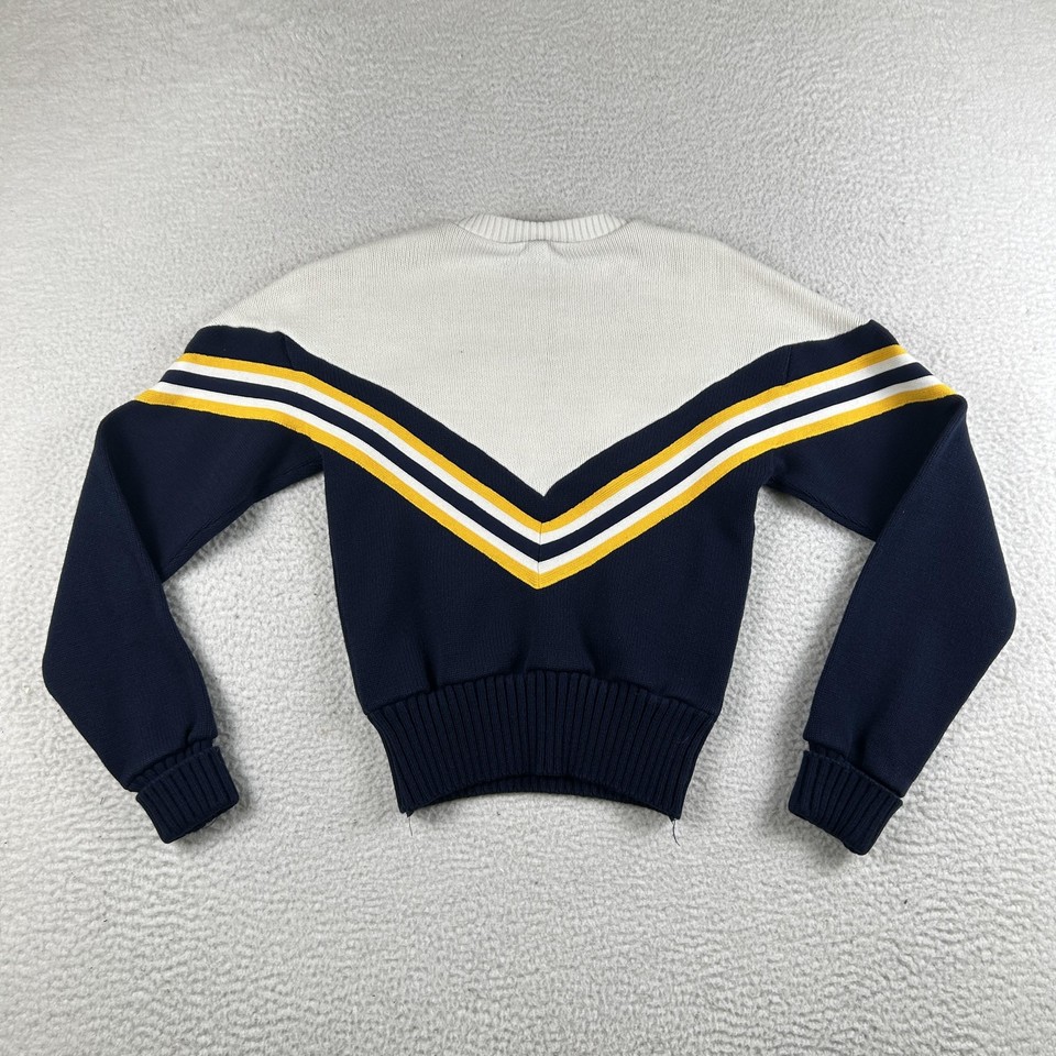 Vintage Cheerleader & Dance Team Sweater Womens XS Blue Nimitz Cheer ...