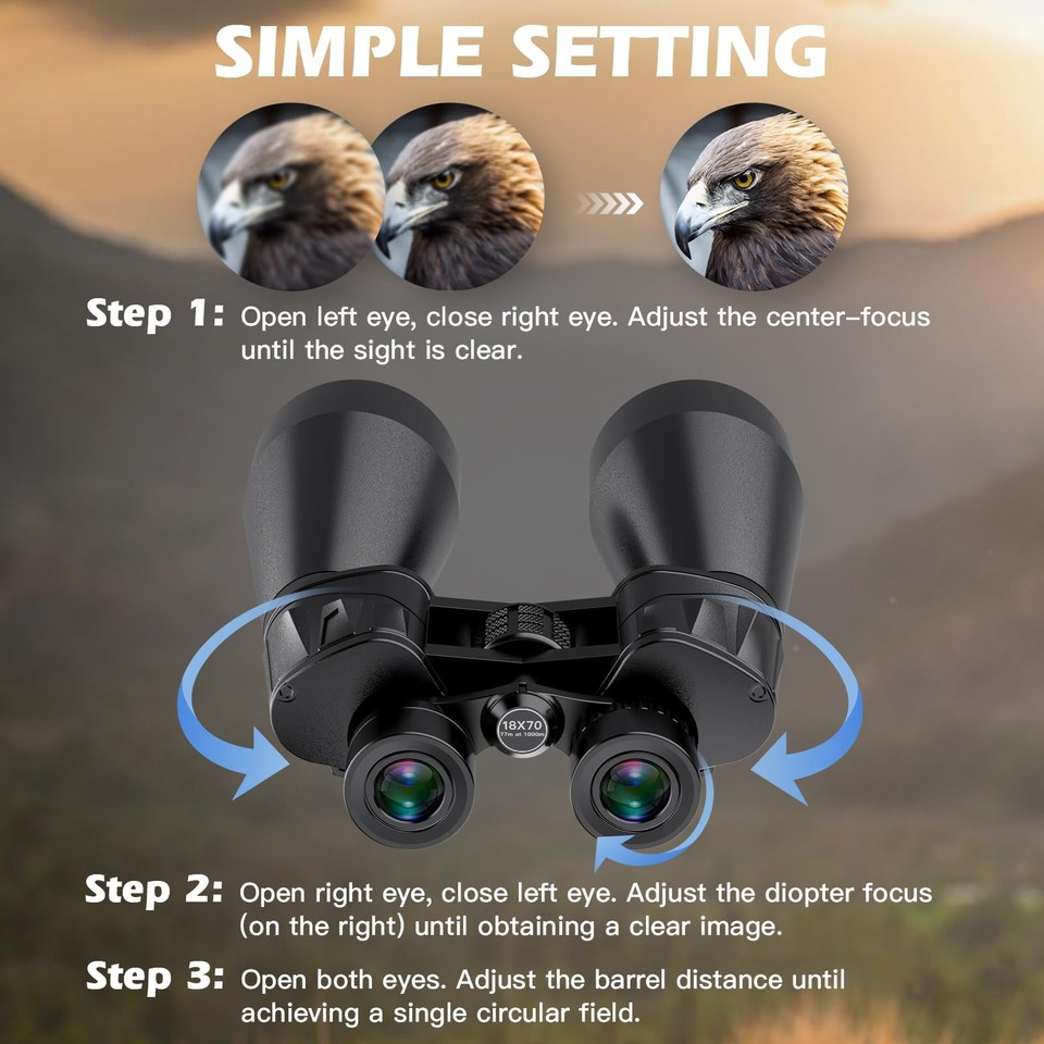 18x70 Binoculars for Adults High Powered, Large Aperture 70mm Astronomy ...