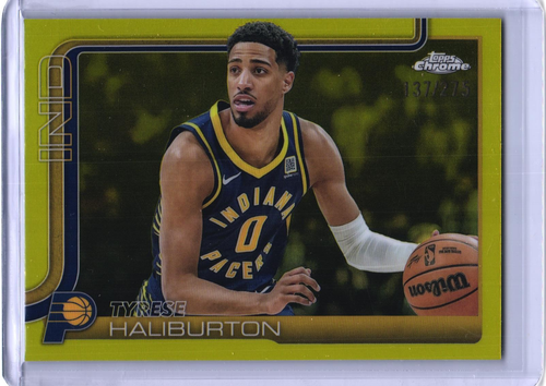 2025-26 Topps Chrome Tyrese Haliburton #3 TRUE YELLOW REFRACTOR 137/275 ...