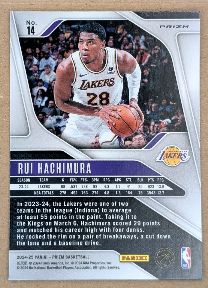 Rui Hachimura 2024-25 Green Prizm ICE #14 Los Angeles Lakers | eBay