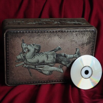 Antique Jewelry Pipe Sewing Tin Box Roe Stag Deer Fawn Family Forest ...