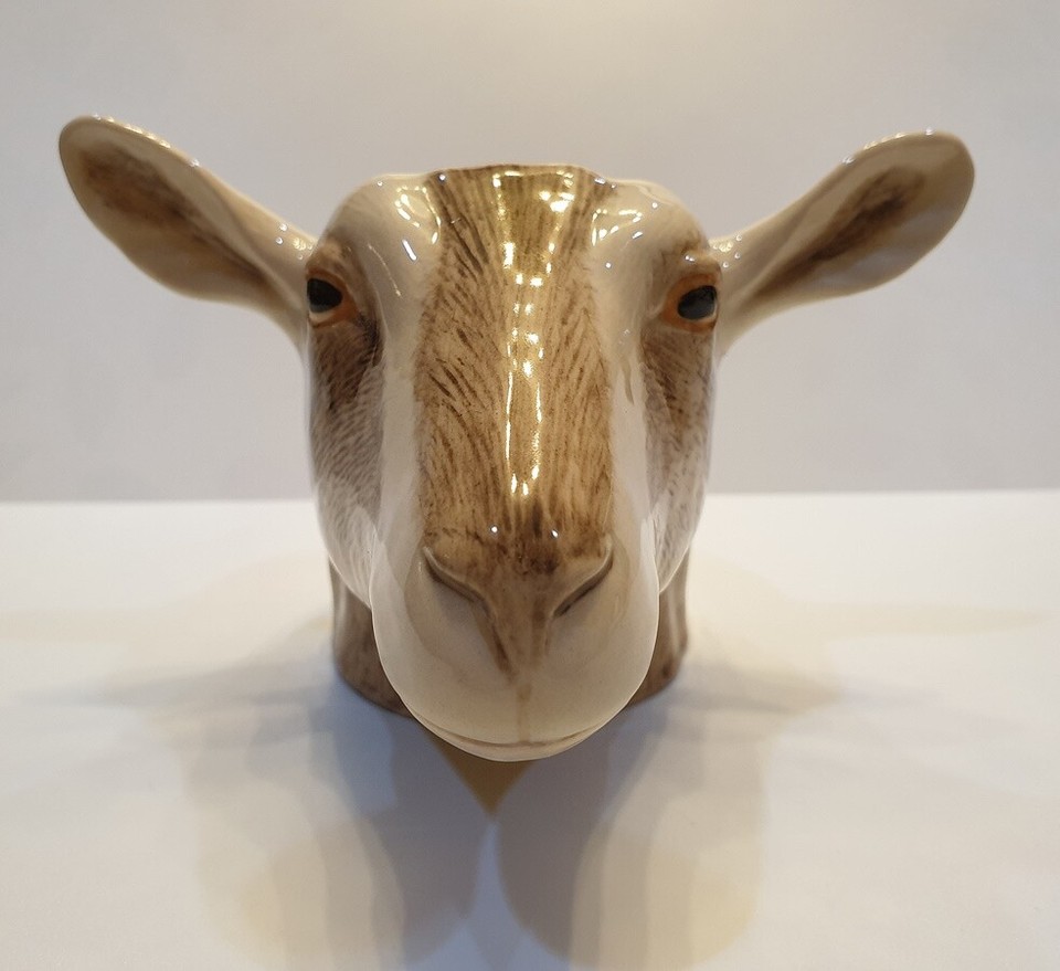 Goat Head Figurine Vase Pot Ceramic Succulent Egg Cup Animal Flower ...