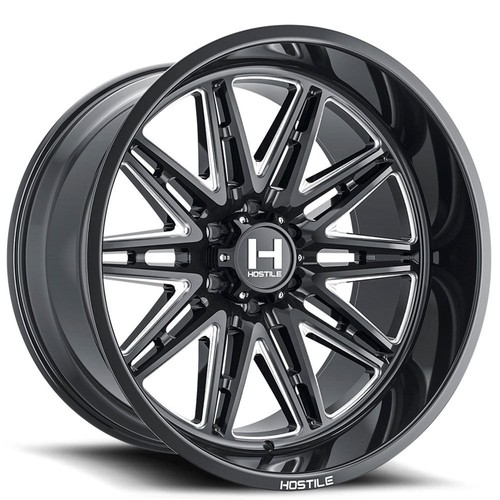 20x10" Hostile Wheels H126 Maniac Black Milled Off-Road Rims (5 pcs ...
