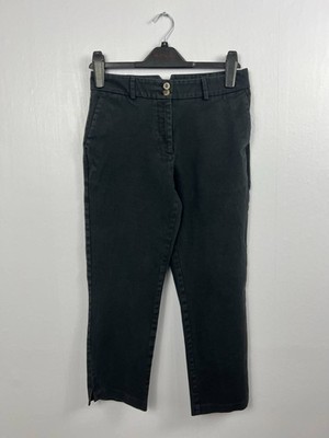 Per Una M&S Women’s Black Cropped Trousers UK 10 Short Stretch Smart ...