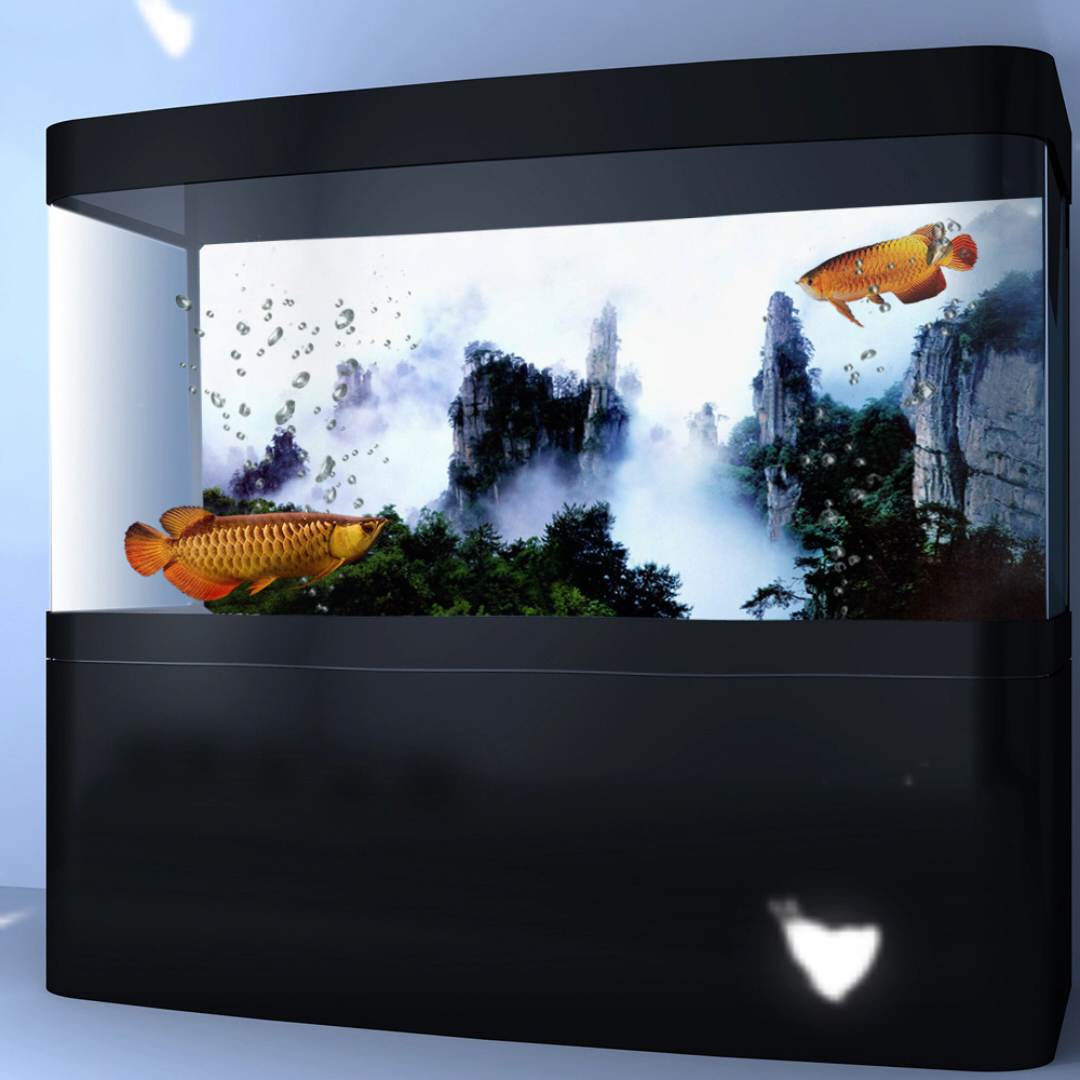Fog Mountain View Aquarium Background Poster Fish Tank Static Cling ...
