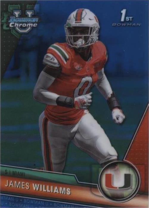 2023 Bowman University Chrome - James Williams #65 Blue Refractor /199 ...