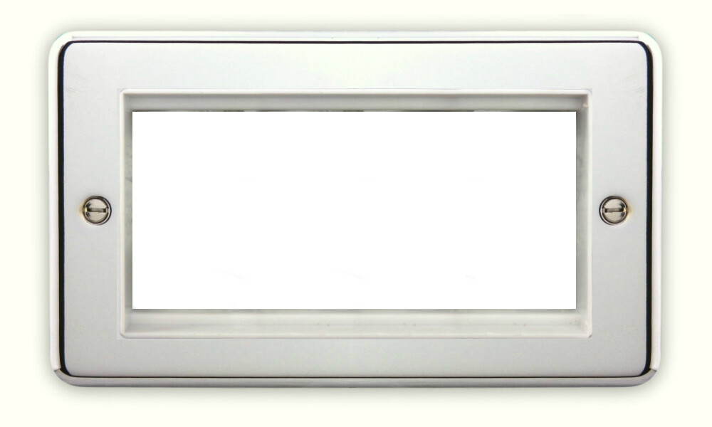 Deta Decorative Polished Chrome Switches & Sockets White Inserts ...