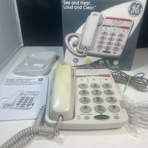 GE 29568GE1 Telephone Mild Hearing Loss Large Buttons Amplified Visual ...