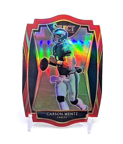 Carson Wentz RED PRIZM DIE-CUT 2020 Panini Select #116 Philadelphia ...