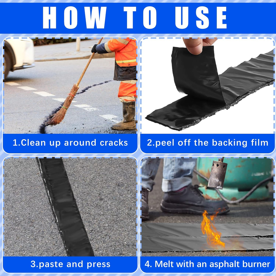 2 Rolls Asphalt Crack Tape Filler Asphalt Joint Repair Tape Driveway ...