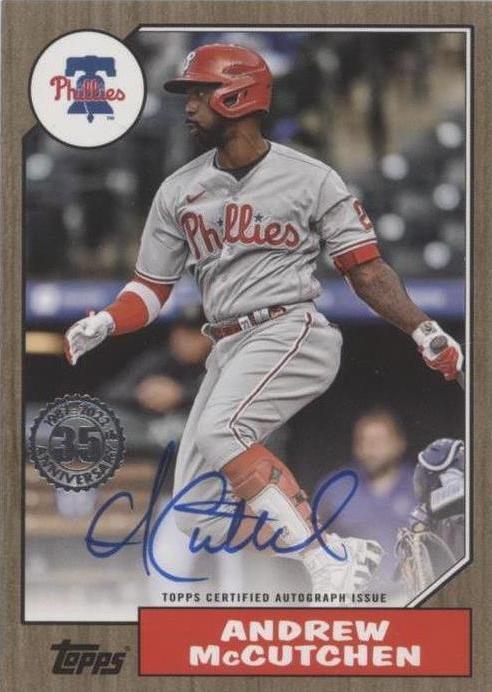 2022 Topps Series 1 - 1987 Topps Baseball Autographs Andrew McCutchen ...