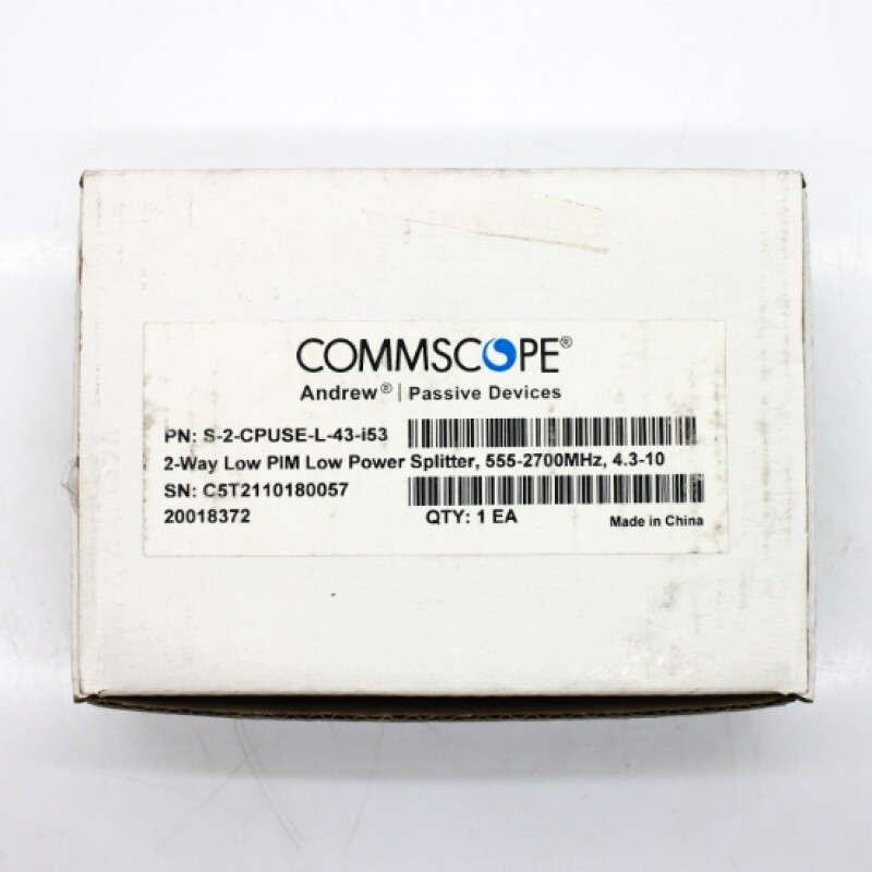 CommScope 555–2700 MHz 2-Way Low PIM Low Power Splitter S-2-CPUSE-L-43 ...
