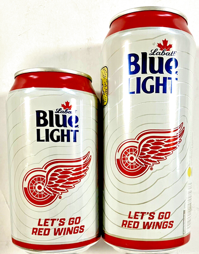 Labatt Blue Light Detroit Red Wings Let’s Go empty beer can 12 or 16oz ...