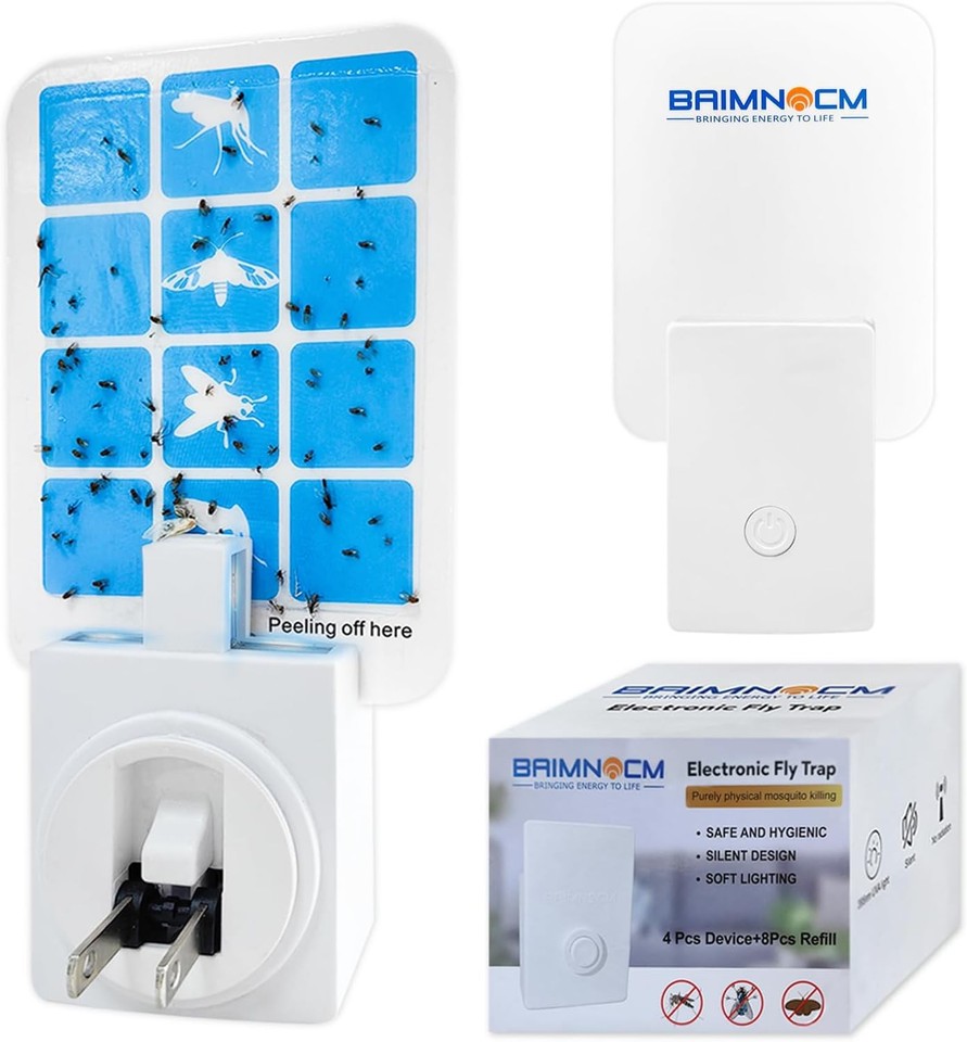 Blue Light Bug Catcher Indoor Plug in, Gnat Traps for House, Fly white ...