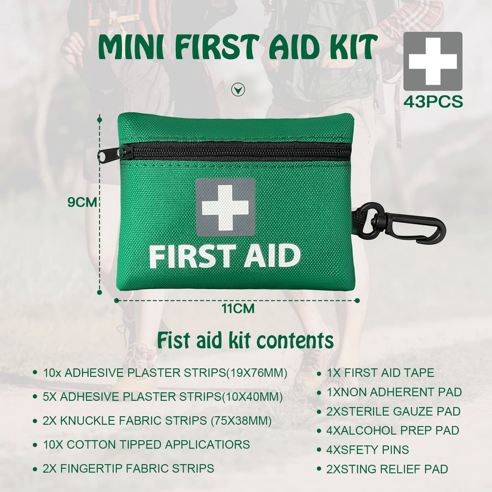 Mini First Aid Kit, 43Pcs Premium Small Compact Trauma Medical Kits for ...