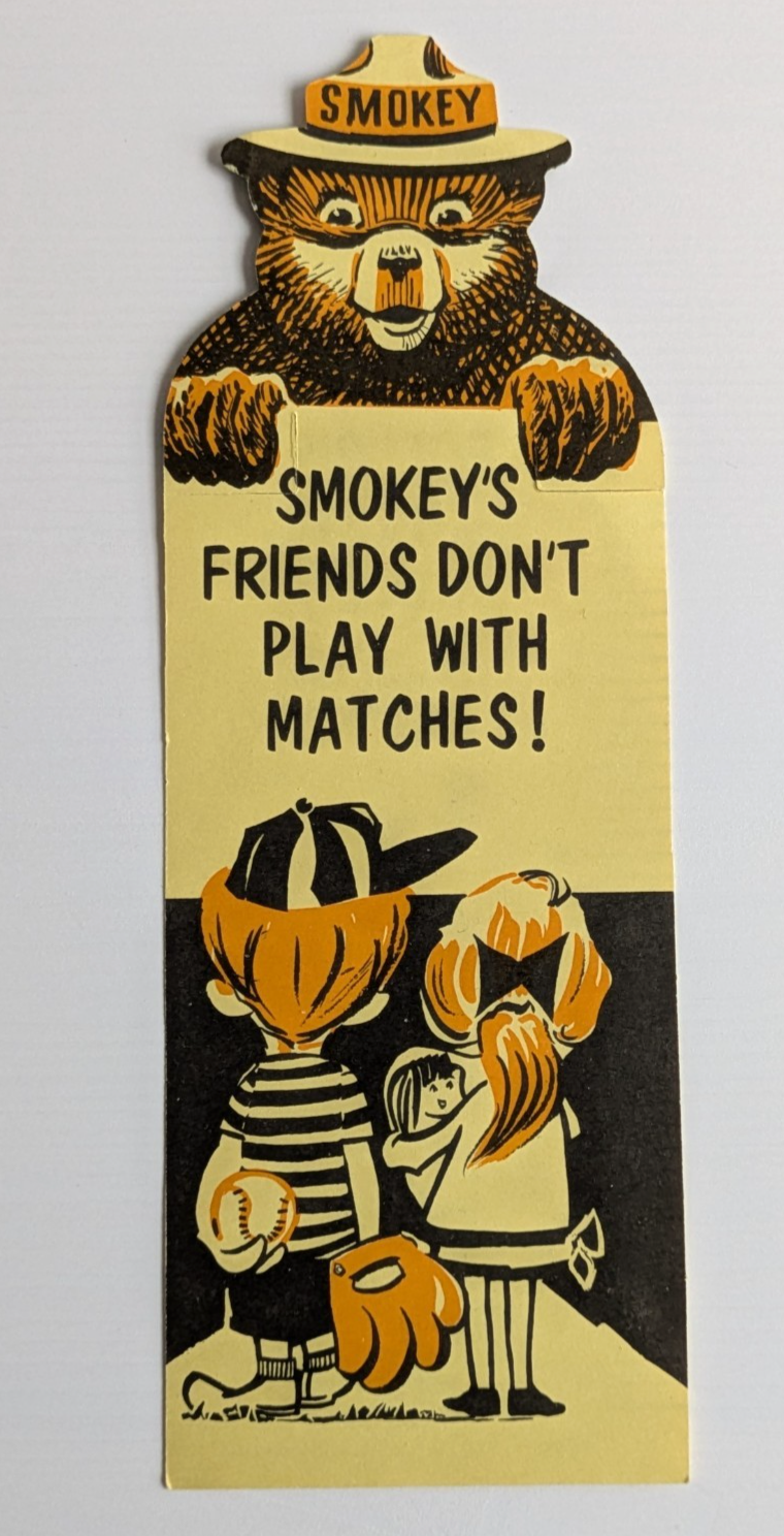 Smokey Bear 1970 Paper Bookmark Ruler Follow Smokey's Rules 8 Inches ...