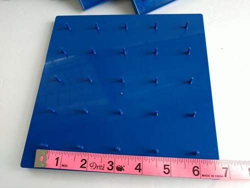 Lot 6 Cuisenaire educational math teaching 2 Side GeoBoards Blue 6x6 D5 ...