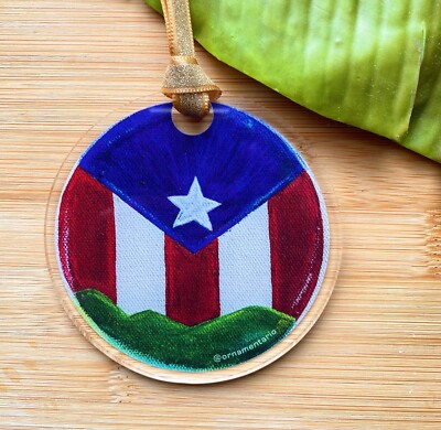 Puerto Rico flag ornament acrylic 3.5 inches boricua gift | eBay