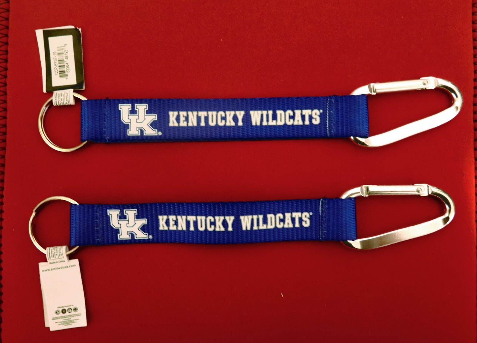 TWO (2) BEAUTIFUL AND HANDY, KENTUCKY WILDCATS CARABINER KEYCHAINS FROM ...