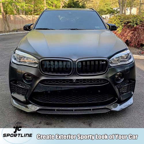 For BMW F85 X5M F86 X6M 2014-2018 Carbon Fiber Front Bumper Lip Spoiler ...
