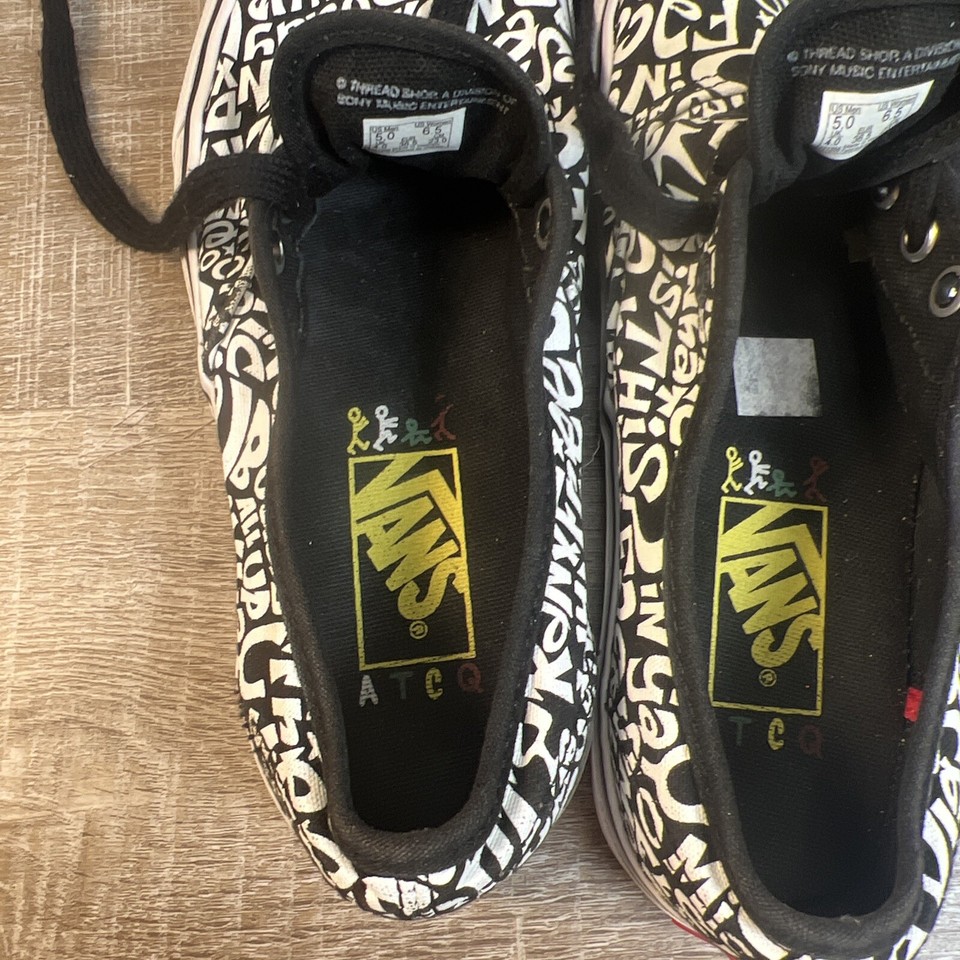 VANS A Tribe Called Quest ATCQ Tracklist Black White Shoes Men's 5 ...