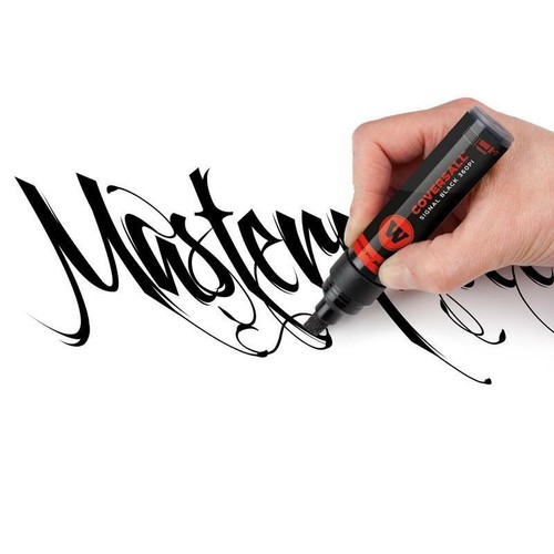 Molotow COVERSALL 360PI Black 4-8mm Chisel Tip Ink Marker Graffiti Art ...