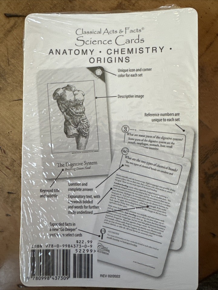 Classical Conversations 2022 Science Cycle 3 flash cards, Anatomy ...