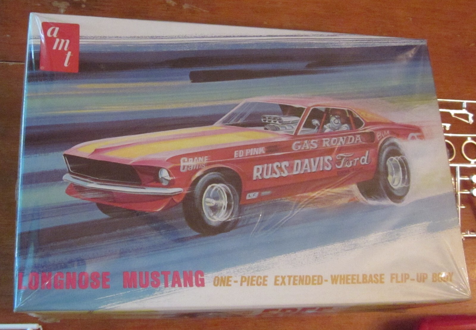 AMT Gas Ronda Longnose Mustang Funny Car Kit # T307 Built Drag in Box w ...