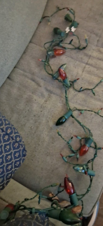 Vintage multicolor large bulb Christmas lights - 25 bulb strand + spare ...