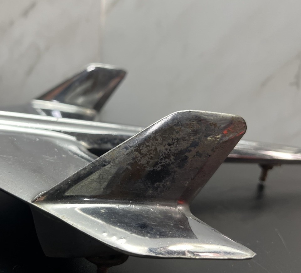 Vintage 1950s GM Jet Aircraft Hood Ornament BLC USA 3709685 Chrome | eBay
