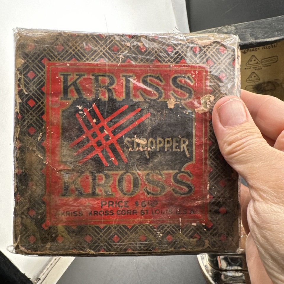Vintage 1920's Kriss Kross Stropper Razor Blade Sharpener w/ Original ...