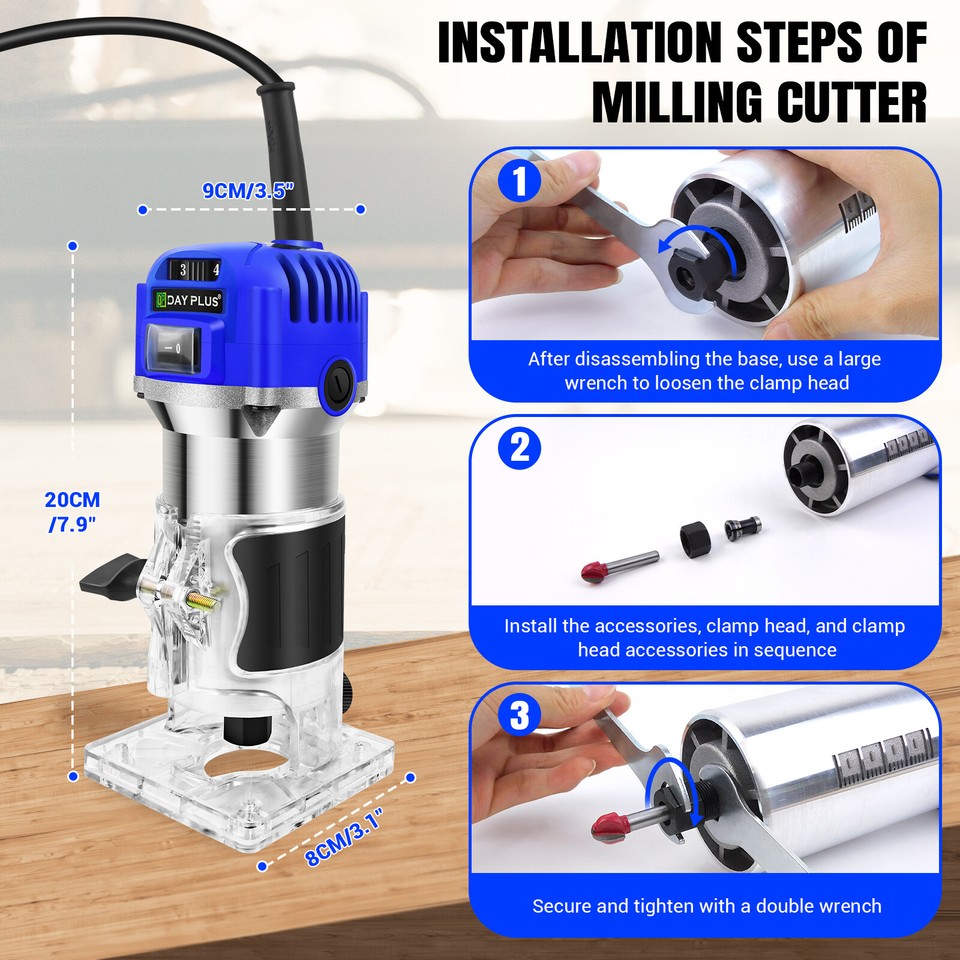 Electric Hand Trimmer Palm Router Woodworking Laminate Wood Laminator ...