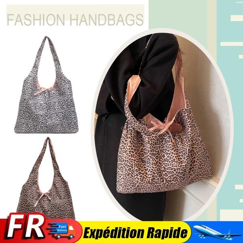 Tote Bag for Women Leopard Print Purse and Handbag Nylon Slouchy Hobo ...