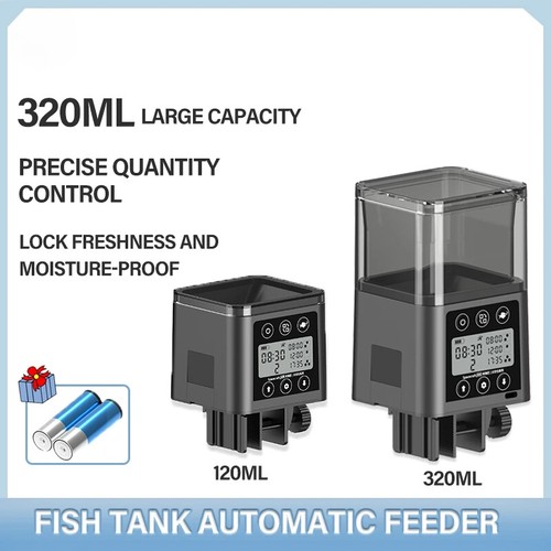 Fish Feeder Automatic LCD Screen Automatic Feeder Smart Timing Feeder ...