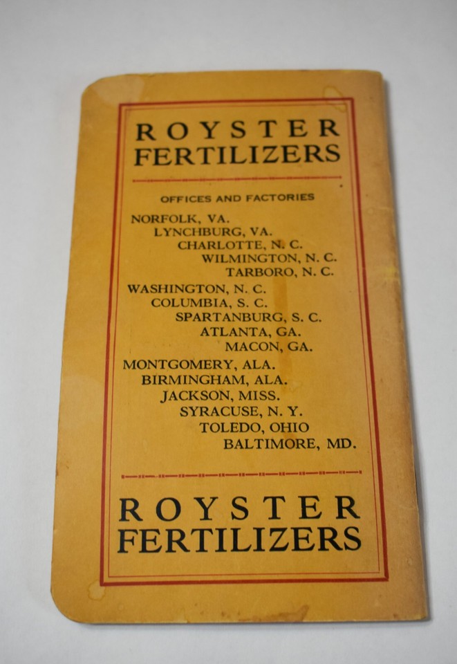 1930 F.S. Royster Guano Company Royster Fertilizers Advertising Farmers ...