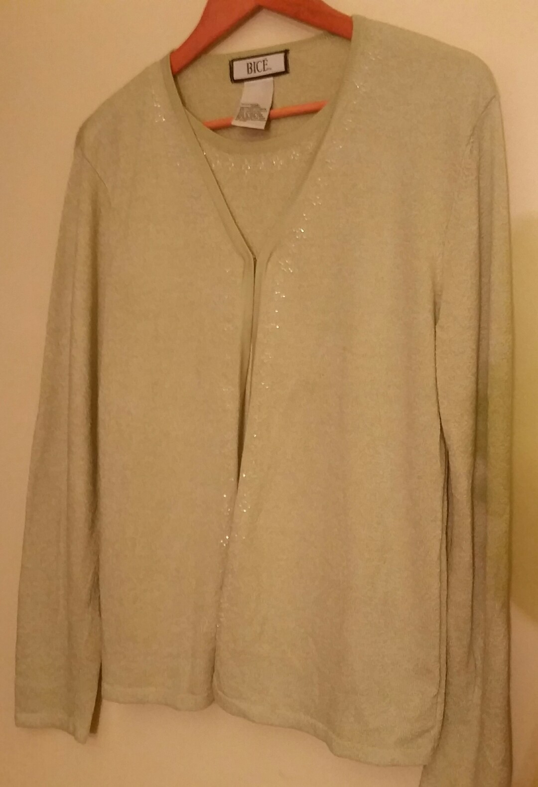 Bice Green Sweater with Sequin Medium | eBay