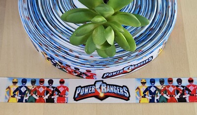7/8” (1 YD) Mighty Morphins Power Rangers Ribbon Action Figures Super ...