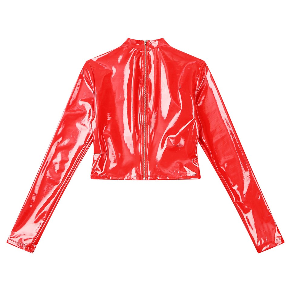 Womens Tank Wet Look Crop Top Rave Vest Shiny Pullover Wetlook Clubwear ...