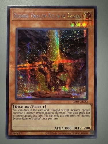 YUGIOH BURNER DRAGON RULER OF SPARKS ASIA ENGLISH CR05-AES32 SECRET ...