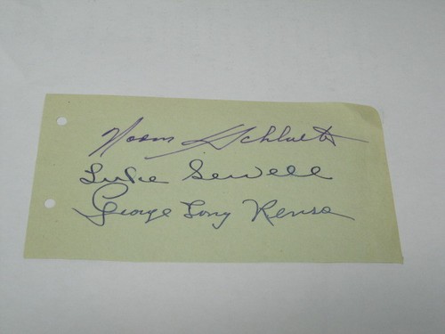 Luke Sewell Norm Scitlueter George Tony Rensa Autographed Paper | eBay