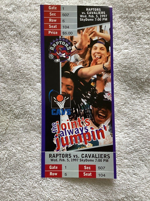 TORONTO RAPTOR 1997 FULL TICKET- RAPTOR FANS ON TICKET | eBay