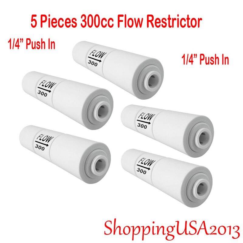 5 Pcs 300 ML Flow Restrictor Push In Quick Connect Under Sink RO Water ...