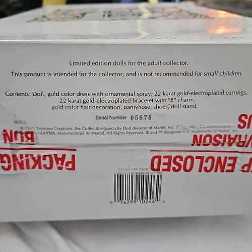 1993 Gold Sensation Porcelain Barbie Doll Original Box 10246 | eBay