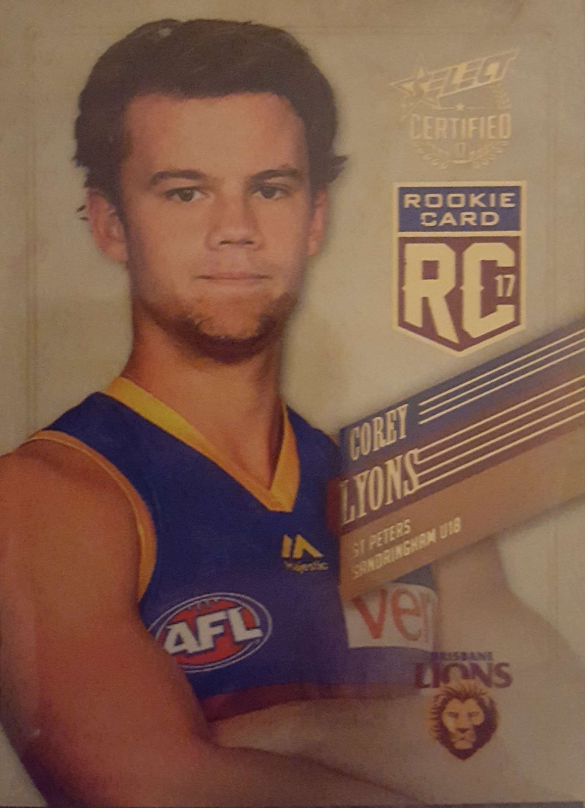 2017 AFL Select CERTIFIED - ROOKIE Card (RC71) - Corey LYONS #205 Lions ...