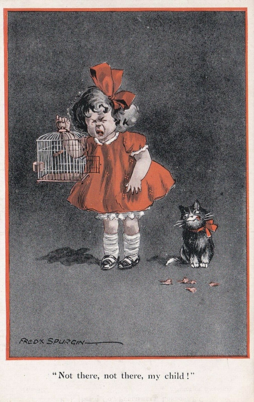 OLD A/S( FRED SPURGIN ) CHILDREN & CAT COMIC POSTCARD 1914s | eBay