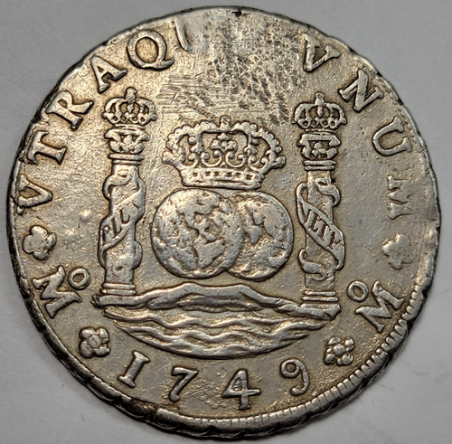 1749 Mexico Silver 8 Reales Pillar Dollar Better Date Plugged See Pics ...