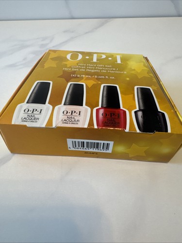 O.P.I Mini Mani Gift Set 4 .125oz Bottles Alpine Snow-Bubble Bath-Apple Red-Dark | eBay