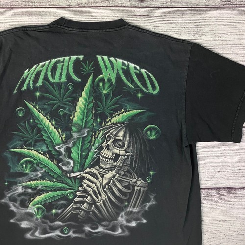 Y2k Magic Weed Marijuana Leaf Double Sided T-shirt size Men's Large | eBay