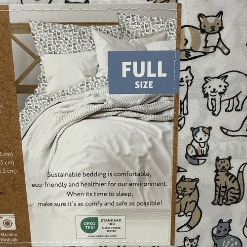 CAT WALK Full Ultra Soft Sheet Set by Willow Home White / Neutral Cats ...